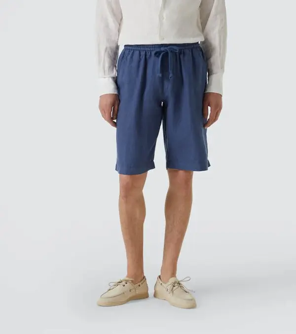 Fedeli Linen Shorts - Blue
