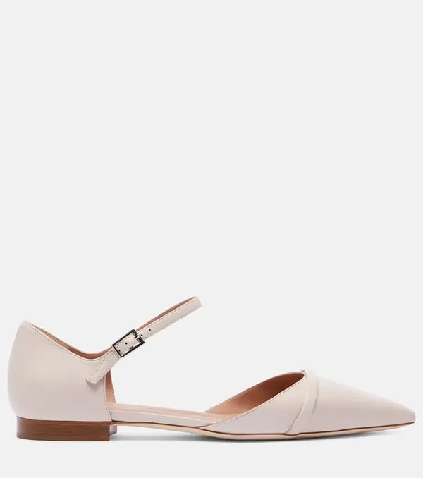 MALONE SOULIERS Ulla Leather Flats - Beige