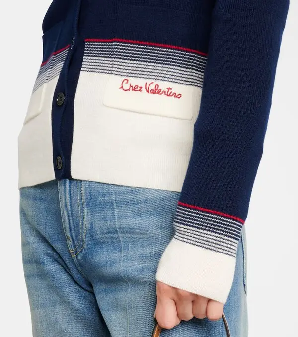 Valentino Garavani Striped Virgin Wool Cardigan