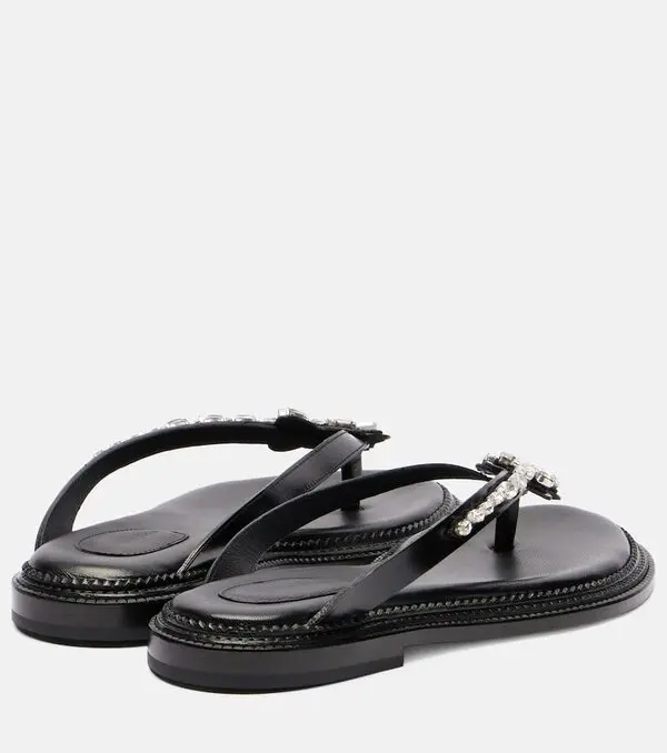 Simone Rocha Embellished Leather Thong Sandals