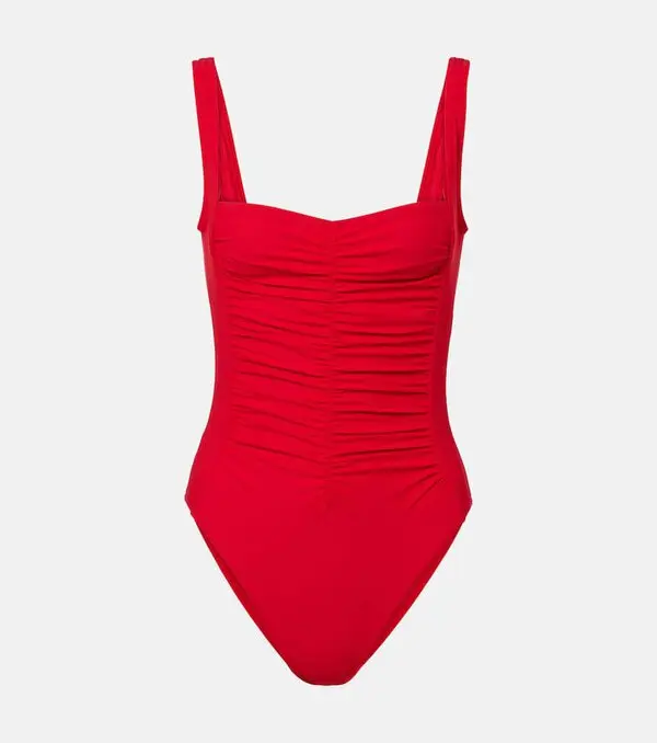 KARLA COLLETTO Ruched One-piece Swimsuit - Red
