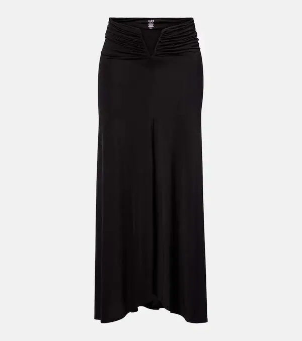 Jade Swim Skyla Ruched Maxi Skirt - Black