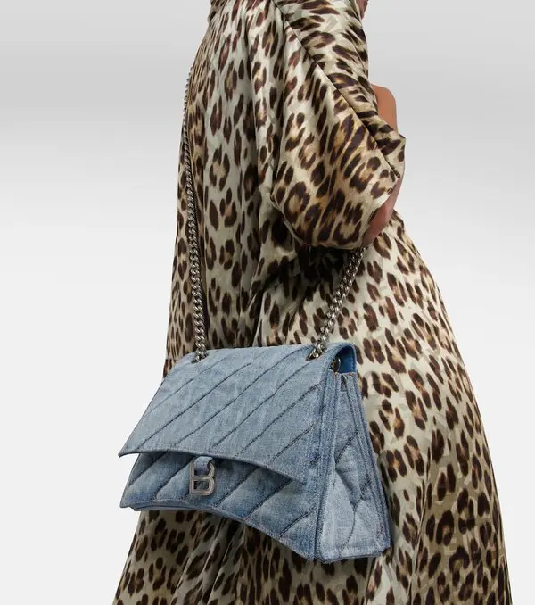 Balenciaga Crush Medium Denim Shoulder Bag