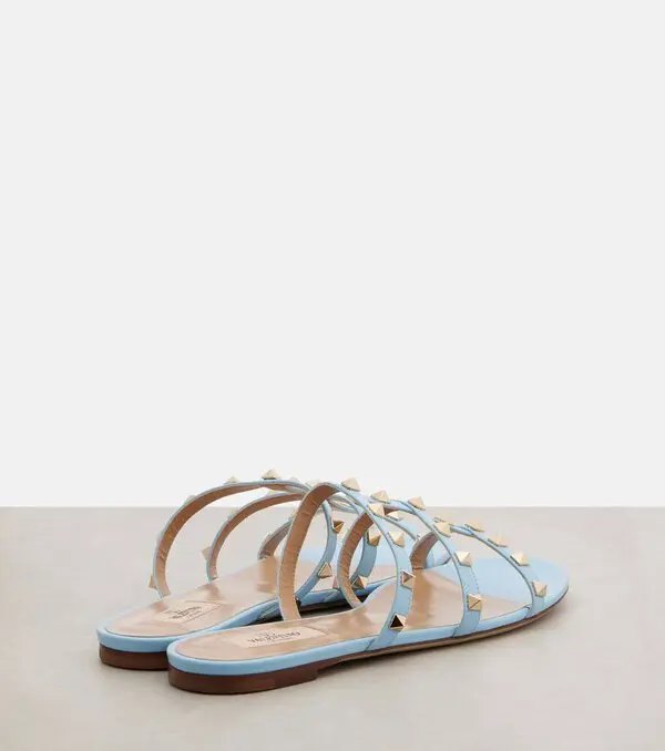 Valentino Garavani Rockstud Leather Sandals - Blue