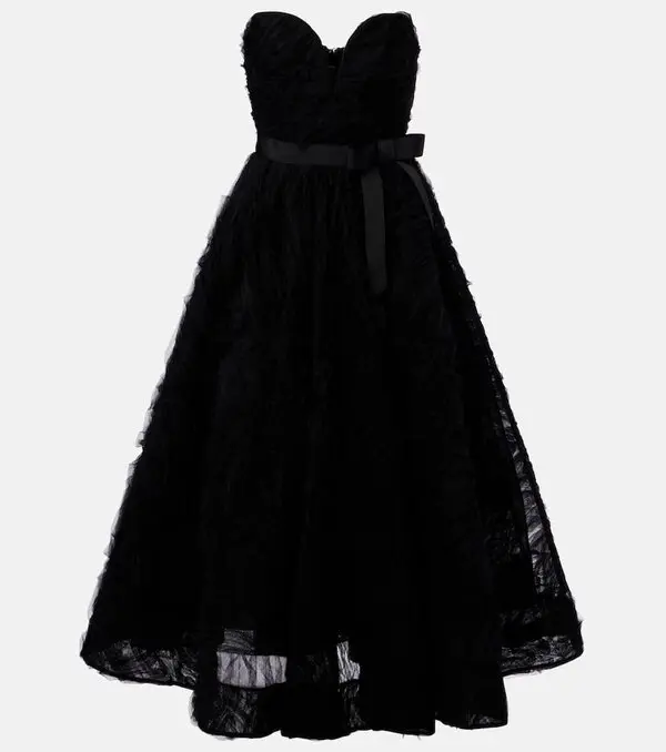 Rebecca Vallance Willow Embroidered Tulle Midi Dress