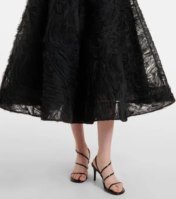Rebecca Vallance Willow Embroidered Tulle Midi Dress