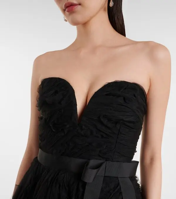 Rebecca Vallance Willow Embroidered Tulle Midi Dress