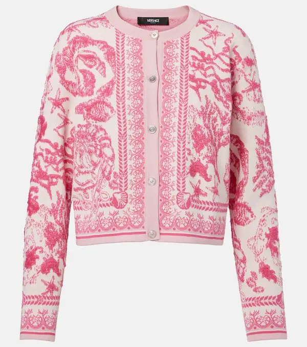 Versace Underwater Barocco Jacquard Cardigan