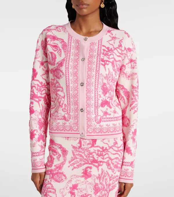 Versace Underwater Barocco Jacquard Cardigan