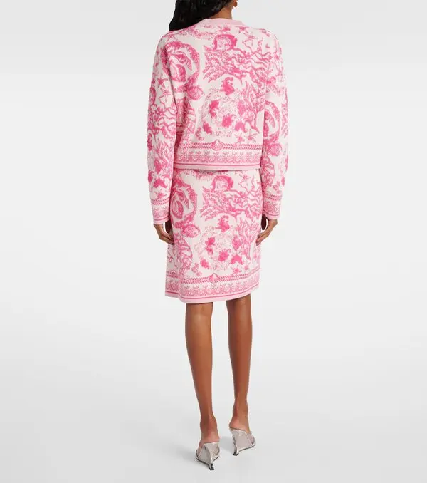 Versace Underwater Barocco Jacquard Cardigan