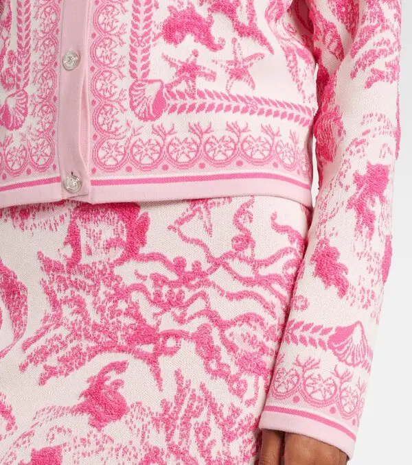 Versace Underwater Barocco Jacquard Cardigan
