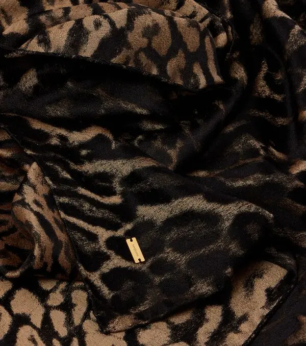 Saint Laurent Leopard-print Silk And Cashmere Scarf