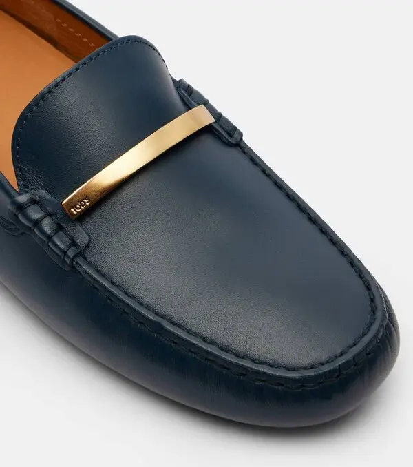 TOD'S Gommino Barretta Leather Loafers - Blue