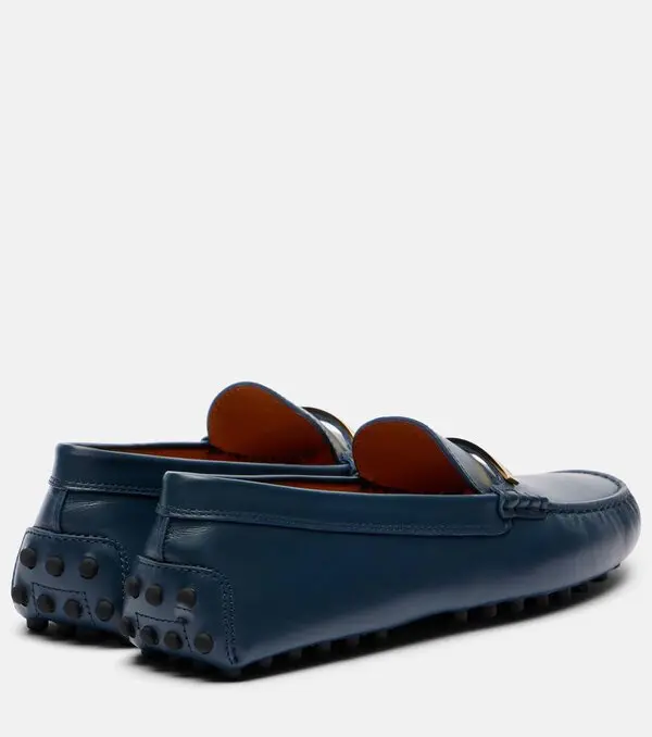 TOD'S Gommino Barretta Leather Loafers - Blue