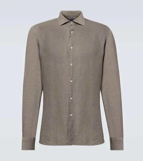 Fedeli Linen Shirt - Brown