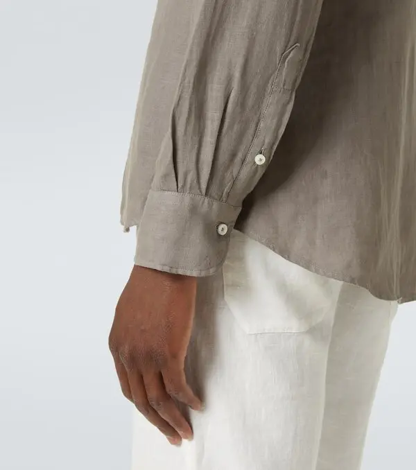 Fedeli Linen Shirt - Brown