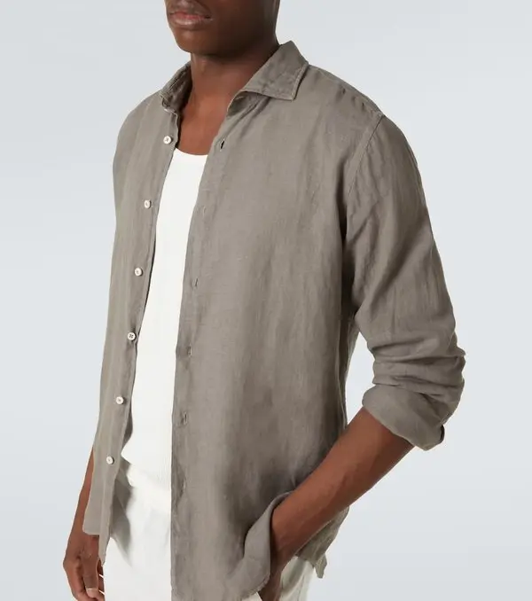 Fedeli Linen Shirt - Brown
