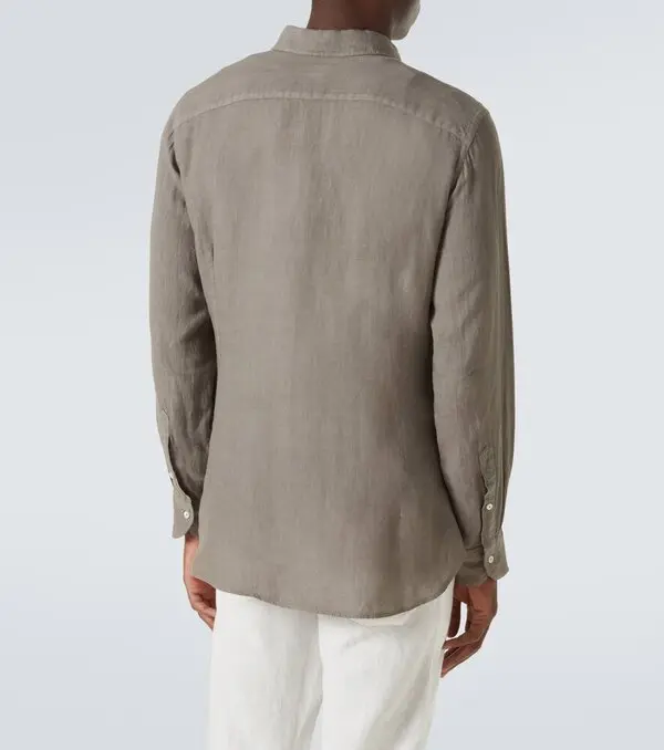 Fedeli Linen Shirt - Brown