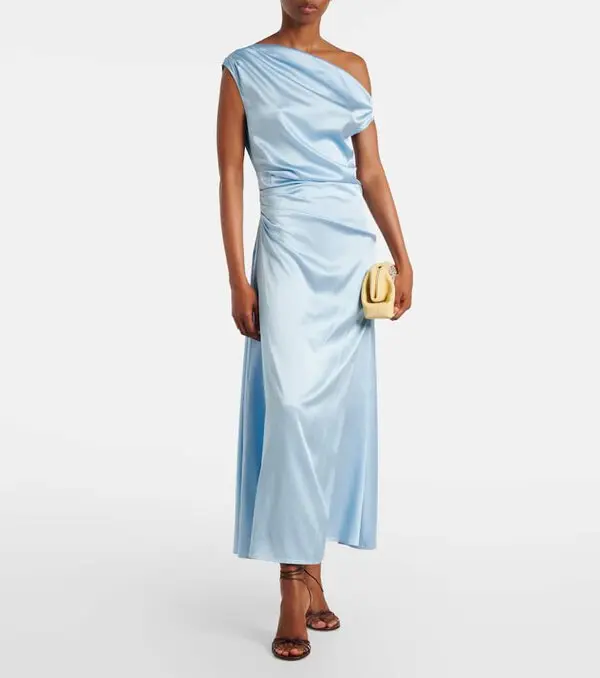 Staud Phare Silk-blend Satin Cocktail Dress - Blue