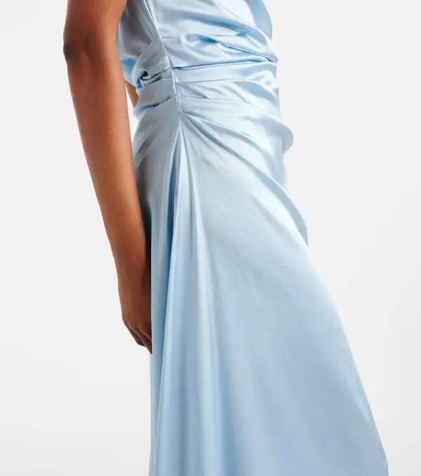 Staud Phare Silk-blend Satin Cocktail Dress - Blue