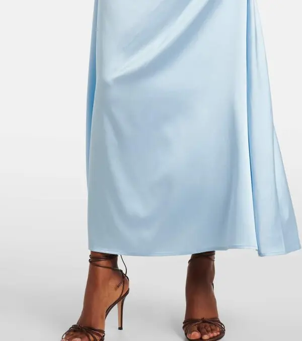 Staud Phare Silk-blend Satin Cocktail Dress - Blue
