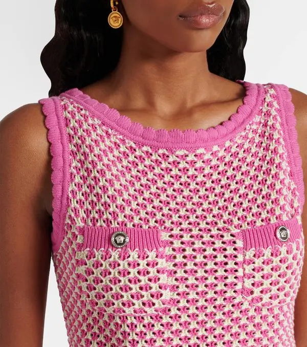 Versace Crochet Cotton-blend Crop Top