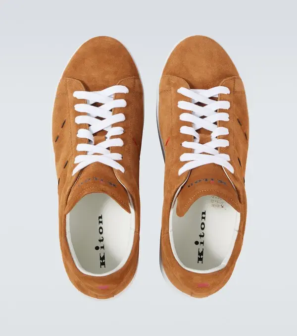 Kiton Suede Low Top Sneakers - Brown