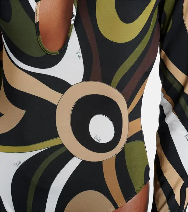 Emilio Pucci Marmo Printed Satin Bodysuit - Multicoloured