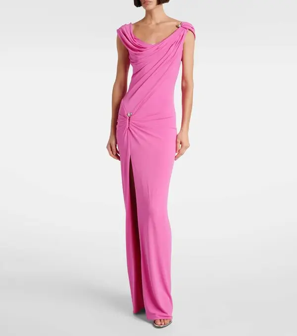 Versace Safety Pin Draped Gown