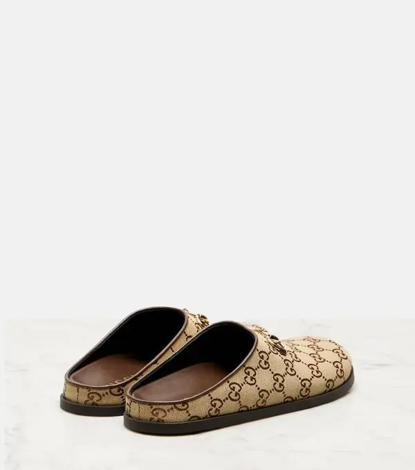 Gucci Gg Leather-trimmed Mules