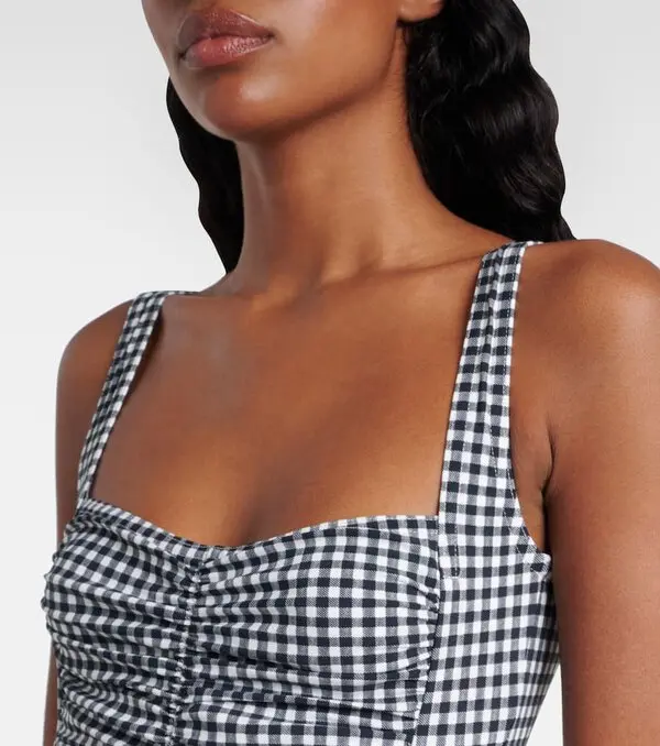 KARLA COLLETTO Ruched Gingham Swimsuit