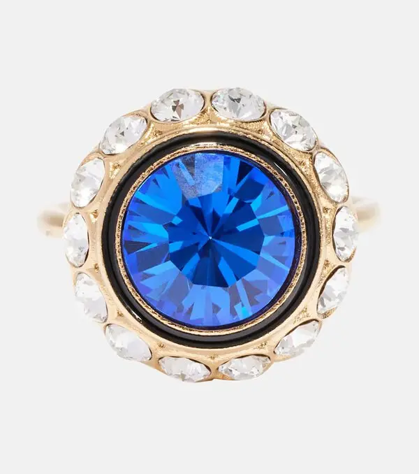 Valentino Garavani Vlogo Crystal-embellished Ring - Blue