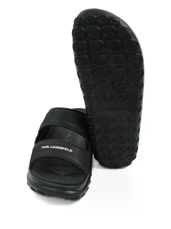 Karl Lagerfeld Logo-print Slides - Black