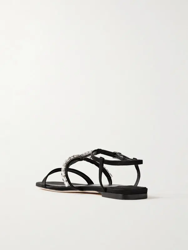 JIMMY CHOO Gwyn Crystal-embellished Sandals - Black