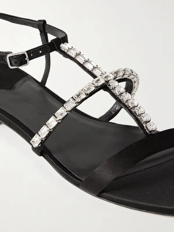 JIMMY CHOO Gwyn Crystal-embellished Sandals - Black