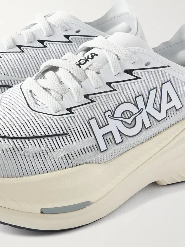 HOKA Rubber-trimmed Mesh Sneakers - Gray