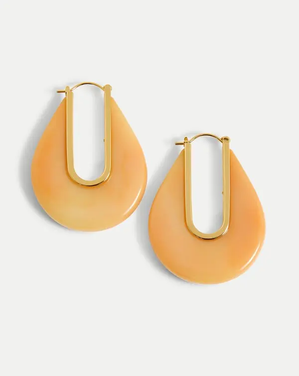Veronica Beard Resin Drop Hoop Earrings - Sherbert