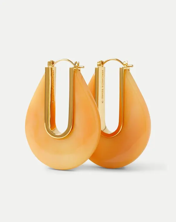 Veronica Beard Resin Drop Hoop Earrings - Sherbert