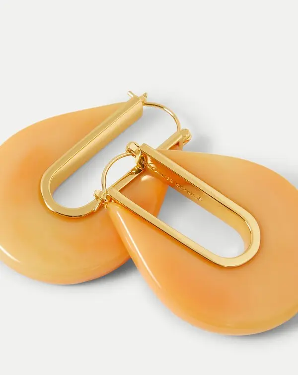 Veronica Beard Resin Drop Hoop Earrings - Sherbert