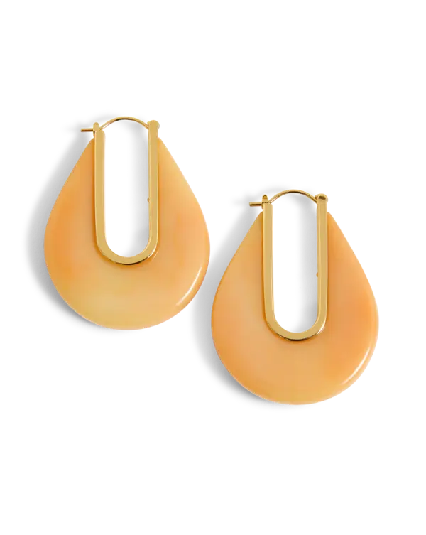 Veronica Beard Resin Drop Hoop Earrings - Sherbert