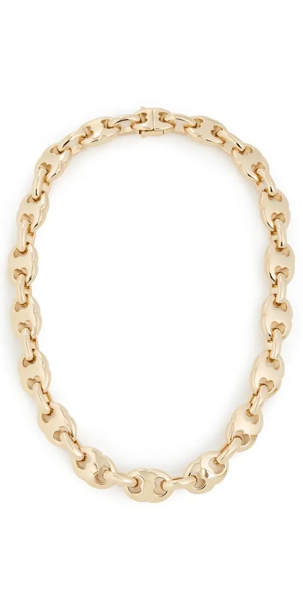 Tory Burch Gemini Link Necklace - Light Brass