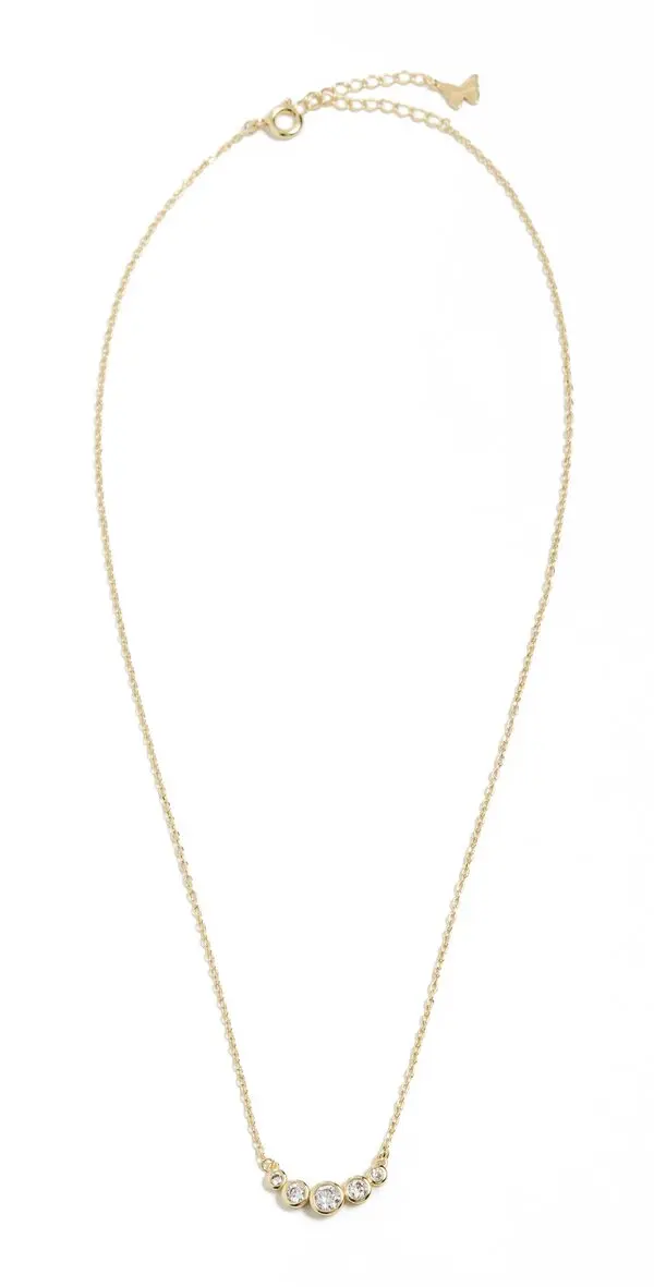 BY ADINA EDEN Cubic Zirconia Bar Pendant Necklace - Gold