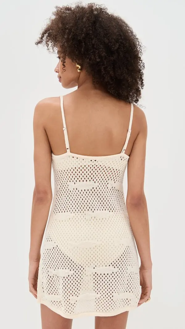 Staud Rio Dress In Crochet Knit - Ecru