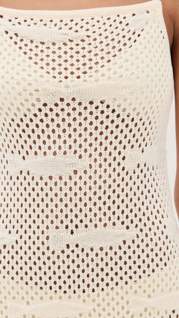Staud Rio Dress In Crochet Knit - Ecru