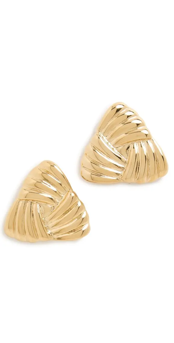 HEAVEN MAYHEM Triangle Stud Earrings - Gold