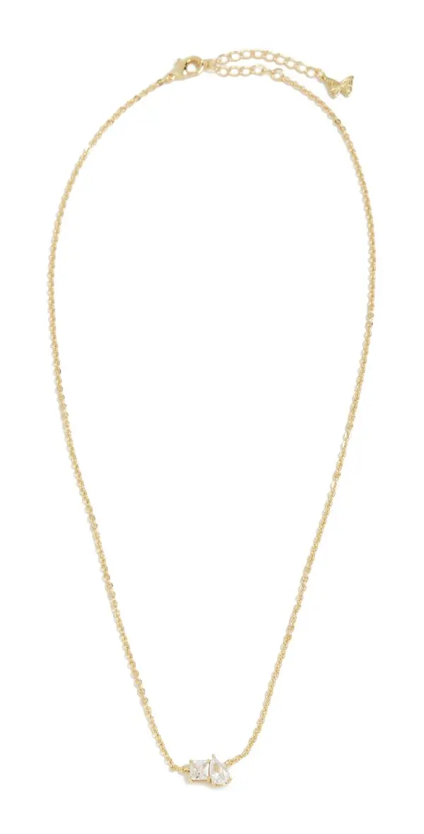 BY ADINA EDEN Baguette Pendant Necklace - Gold