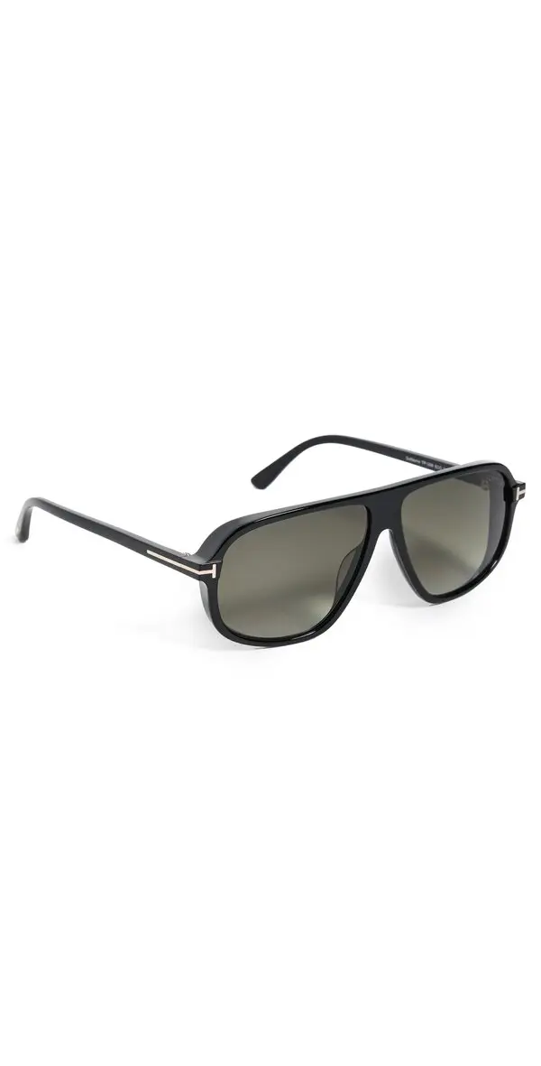 TOM FORD Guillaume Aviator Sunglasses - Shiny Black/gradient Smoke