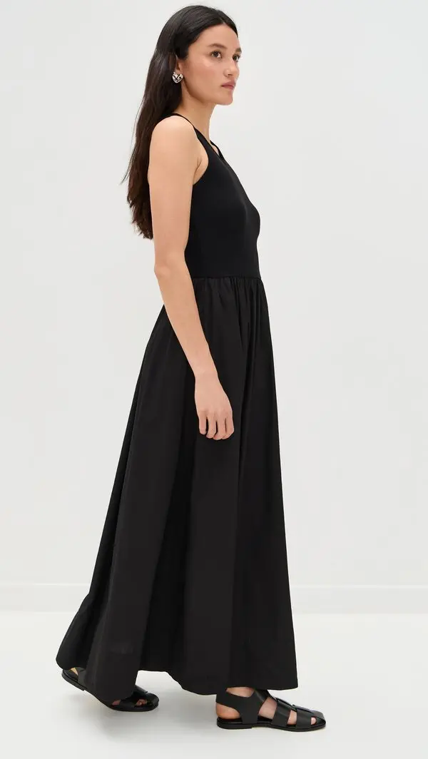 Enza Costa Cotton Resort Tank Maxi Dress In Black - 50% Off | Editorialist