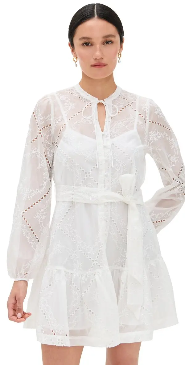 Hill House Home The Yara Mini Dress In White/Patchwork Organza - 80% Off |  Editorialist