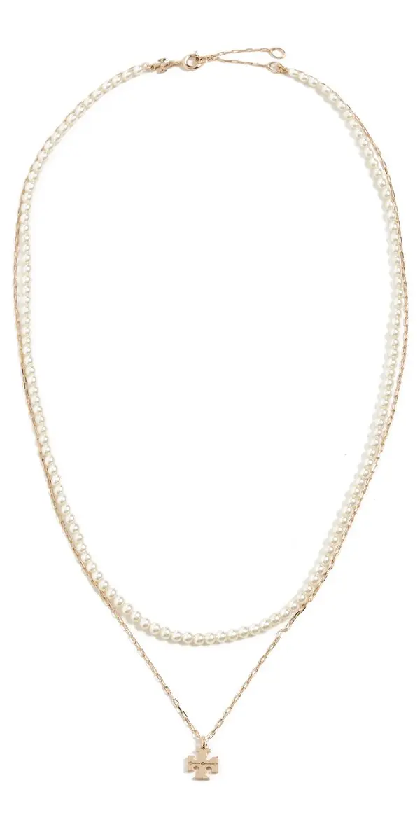 Tory Burch Kira Layered Necklace - Tory Gold/pearl